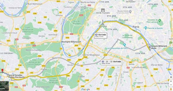 Paris to Versailles by train